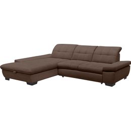 Ecksofa Alina, B:271cm H:90cm T:204cm, braun, Wohnzimmer, Sofas, "Salima", Inklusive Rückenlehnenverstellung