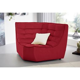 Ecksofa Calia italia, B:115cm H:88cm T:115cm, rot, Luxus-Microfaser Selfie (100% Polyester), Wohnzimmer, Sofas, "Banjo,, Eckelement, tolles Design