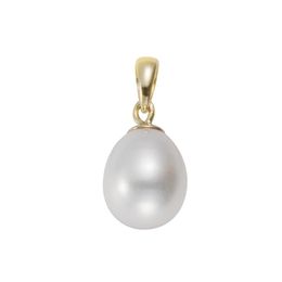 Vivance Damen Kettenanh&auml;nger "585/- Gelbgold S&uuml;&szlig;wasserzuchtperle 8-8,5mm", one-size, Gold, 0,3 g, gelb, Gold, Schmuckanh&auml;nger