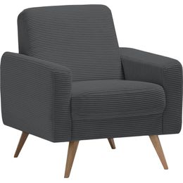 Sessel, B:82cm H:87cm T:80cm, grau, exxpo - SOFA FASHION, 100% PES, Wohnzimmer, Sessel, "Samso, Loungesessel", elegant und bequem, aktueller Cord