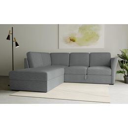 Ecksofa Home Affaire, B:241cm H:90cm T:226cm, grau, 53% strukturiertes Polyester, 47% Polyester, Wohnzimmer, Sofas, "Lavars, L-Form, Schlafsofa", mit