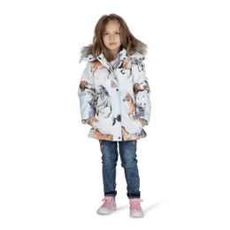 SALT & PEPPER SALT AND PEPPER Jungen Steppjacke "AOP Horses", blau, Gr. 92, bedruckt, 100% Polyester, Jacken, mit auffälligem Pferdedruck