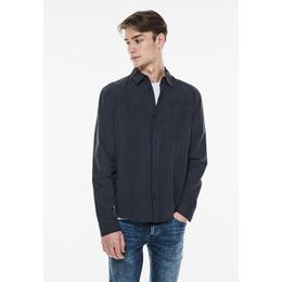Street One MEN Herren Langarmhemd, blau, Gr. XL, unifarben, Web, 100% Baumwolle, Hemden, aus reiner Baumwolle