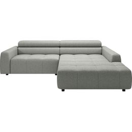 Ecksofa 3C CANDY, B:258cm H:68cm T:217cm, silber, 96% Polyester, 4% Polyacryl, Sofas, "Denver auch mit Cord- und Easy care-Bezug, Kopfteilverstellung