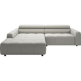 Ecksofa 3C CANDY, B:258cm H:68cm T:217cm, grau, 88% Polyester, 12% Polyacryl, Wohnzimmer, Sofas, "Denver auch mit Cord- und Easy care-Bezug,