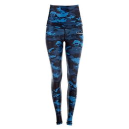 WINSHAPE Damen Leggings "HWL102-Military", blau, Gr. XS, 80% Polyester, 20% Elasthan, Hosen, Core-Stability-Bund mit Bauch-Weg-Effekt