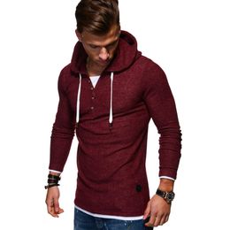 behype Herren Kapuzensweatshirt "HENRAY", rot, Gr. XXL, unifarben, 70% Polyester, 25% Viskose, 5% Elasthan, Sweatshirts, in trendiger 2-in-1-Optik