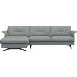 Ecksofa FLEXLUX, B:273cm H:81cm T:158cm, blau, 62% Polyester/17%Baumwolle/14%Viscose/7%Leinen, Wohnzimmer, Sofas, "Glow, super bequem durch