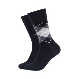 JOOP! JOOP Damen Socken "Socken 2er Pack", Gr. 39, schwarz, 75% Baumwolle, 23% Polyamid, 2% Elasthan, Argyle-Muster, Socken