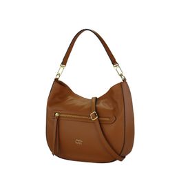 Damen Schultertasche "Porto", Collezione Alessandro, braun, Leder, Taschen, Mit geschwärzten Rändern und Frontreißverschluss