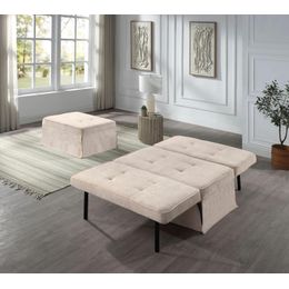 Schlafsofa, B:100cm H:43cm T:70cm, beige, ATLANTIC HOME COLLECTION, 100% PES, Kinderzimmer, Sofas, "Finn", wandelbar zum Loungesessel, Relaxliege und