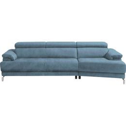 Ecksofa Egoitaliano, B:246cm H:99cm T:140cm, blau, Luxus-Micofaser Lederoptik (100% Polyester) ist ein neues technisches Gewebe mit einem visuellen