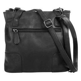 CLUTY Damen Cityrucksack, schwarz, Leder, Rindsleder, unifarben, Rucksäcke, echt Leder
