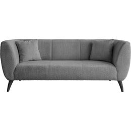 3-Sitzer Inosign, B:208cm H:83cm T:88cm, grau, 100% Polyester, Sofas, zwei verschiedene Fußfarben wählbar
