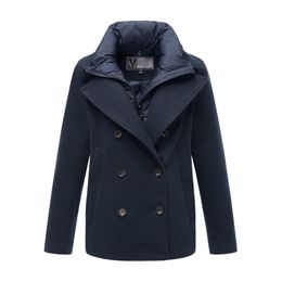 Marikoo Damen Winterjacke "Aylaraa", blau, Gr. XXXL, Obermaterial: 90% Polyacryl, 8% Viskose, 2% Elasthan, Jacken, Elegante Designer Winterjacke