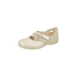 Damen Klettschuh "Lisa", Lei by tessamino, Gr. 37, beige, Leder, Schuhe, mit modischem Glitzer-Print