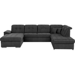 Wohnlandschaft, B:340cm H:92cm T:248cm, grau, exxpo - SOFA FASHION, Sofas, "Durango, aufwendige Sitz- und Rückenverarbeitung, bequem, U-Form", inkl.