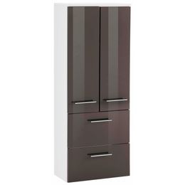 Midischrank Welltime, B:50cm H:130cm T:27cm, grau, Badezimmer, Schränke, "Venedig"