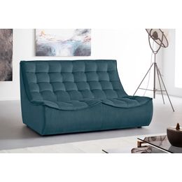 2-Sitzer Calia italia, B:162cm H:88cm T:102cm, blau, Luxus-Microfaser Selfie (100% Polyester), Sofas, "Banjo, italienisches Doppelsofa, als 2-Sitzer