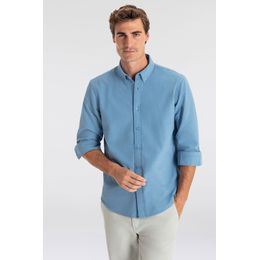 Levi's LEVI'S Herren Langarmhemd "AUTHENTIC BUTTON DOWN", blau, Gr. L, Web, Obermaterial: 100% Baumwolle, Hemden, mit Ton-in-Ton Logostickerei auf der Brust
