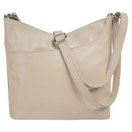 Samantha Look Damen Umhängetasche, beige, Leder, unifarben, Taschen, echt Leder, Made in Italy