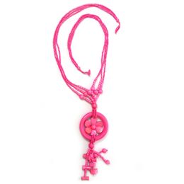 Damen Lange Kette "Florence", rosa, Basic, Collezione Alessandro, Holz, Halsketten, mit opulenten Behang