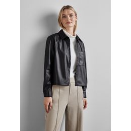 Street One Damen Langarmbluse, lila, Gr. 46, unifarben, Stoff, 100% Polyester, Blusen, mit Brusttasche