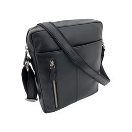 Casual Looks Damen Schultertasche, schwarz, unifarben, Leder, Taschen