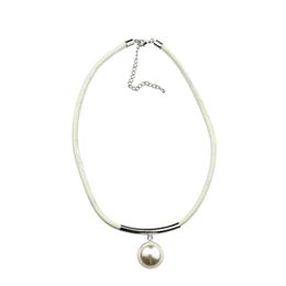 Damen Kette mit Anhänger "Bozen", beige, Basic, Collezione Alessandro, Metall, Halsketten, mit großer Kunststoffperle