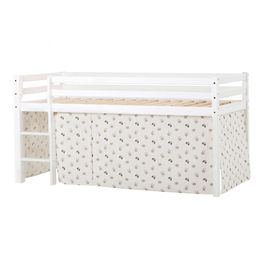 Hochbett Hoppekids, B:101cm H:105cm L:208cm, beige, Kinderbett: 100% Massivholz: Nordische Kiefer, Vorhang: 100% Baumwolle, Jugendzimmer, Hochbetten,
