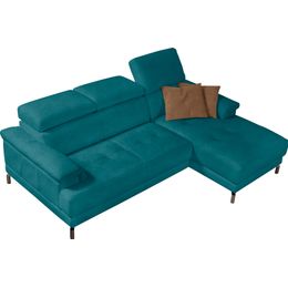 Ecksofa Egoitaliano, B:250cm H:99cm T:166cm, blau, Wohnzimmer, Sofas, "Soul, Design und Sitzkomfort auf hohem Niveau, tolle Details, L-Form", mit