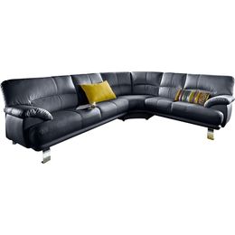 Ecksofa Trendmanufaktur, B:280cm H:87cm T:240cm, grau, NaturLEDER (echtes Rindsleder) in Sitz und Rücken. Korpus in passendem Kunstleder SOFTLUX