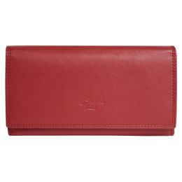 Samantha Look Damen Geldbörse, rot, Leder, leicht glänzend, unifarben, Kleinlederwaren, echt Leder