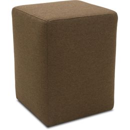 Polsterhocker DOMO collection, B:38cm H:47cm T:38cm, braun, 100% Polyester, Hocker, "700012 B/T/H: 38/38/47 cm", in 2 Wochen lieferbar, in vielen