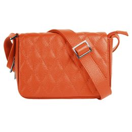 CLUTY Damen Henkeltasche, orange, Leder, Taschen, echt Leder, Made in Italy