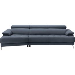 Ecksofa Egoitaliano, B:246cm H:99cm T:140cm, grau, Leder »BULL« (echtes Rindsleder). Geschliffenes, pigmentiertes und behandeltes Rindsleder mit