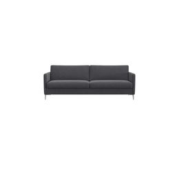 3-Sitzer FLEXLUX, B:214cm H:85cm T:92cm, grau, 100% Polyester, Sofas, "Fiore, super Sitzkomfort durch Kaltschaum im Sitz", schmale Armlehnen, Füße Alu