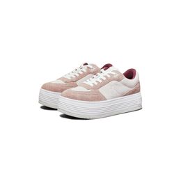 Damen Plateausneaker "BOLD PLATF LACEUP LOW MG SUEDE", Calvin Klein Jeans, Gr. 42, rosa, Veloursleder, Schuhe, Freizeitschuh, Halbschuh, Schnürschuh