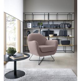 Sessel Trendmanufaktur, B:83cm H:85cm T:80cm, lila, 92% Polyester, 8% Nylon, Wohnzimmer, Sessel, "Evora, Loungesessel, Designsessel", in zeitlosem