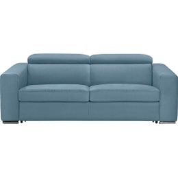 Schlafsofa Egoitaliano, B:226cm H:97cm T:103cm, blau, Luxus-Micofaser Lederoptik (100% Polyester) ist ein neues technisches Gewebe mit einem