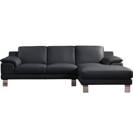 Ecksofa Egoitaliano, B:236cm H:84cm T:152cm, schwarz, Leder »BULL« (echtes Rindsleder). Geschliffenes, pigmentiertes und behandeltes Rindsleder mit