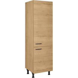 Kühlmodul Nobilia, B:60cm H:216,6cm T:58,3cm, braun, Schränke, ""Structura", für ein Kühl- und Gefrierschrank, Ausrichtung wählbar", vormontiert,