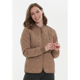 WEATHER REPORT Damen Outdoorjacke "Piper", beige, Gr. 48, kariert, 100% Polyester, Jacken, mit elastischen B&uuml;ndchen