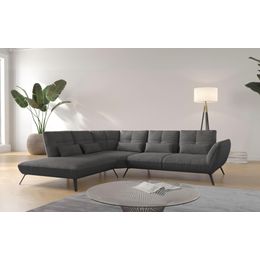 Ecksofa Places of Style, B:297cm H:88cm T:245cm, grau, 100% Polyester, Wohnzimmer, Sofas, "Mikado L-Form", inkl. Sitztiefenverstellung und