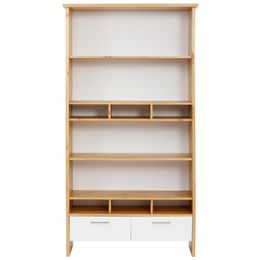 Mehrzweckregal Home Affaire, gelb, Regale, "Ixo", Regal, Breite 101 cm, mit 2 Schubladen, aus masiver Kiefer, FSC