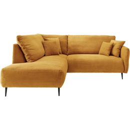 Ecksofa Inosign, B:255cm T:190cm, gold, Wohnzimmer, Sofas, "Vanilla L-Form", Armlehnenfunktion