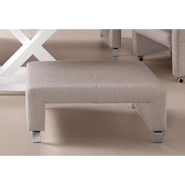 Polsterhocker, B:100cm H:50cm T:53cm, beige, exxpo - SOFA FASHION, NaturLeder;Strukturstoff (Zusammensetzung: Polyester 100%);Luxus-Microfaser