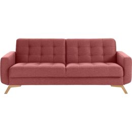 3-Sitzer, B:222cm H:87cm T:89cm, orange, exxpo - SOFA FASHION, Vintage (100% Polyester);Webvelours (100% Polyester), Sofas, "Fiord, aktuelles Design,