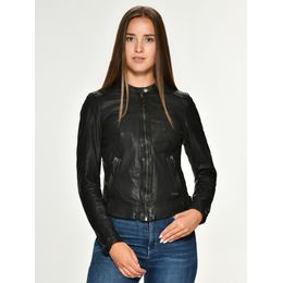Mustang Damen Lederjacke "Chica", schwarz, Gr. XL, Obermaterial: 100% Lammleder; Futter: 100% Baumwolle; &Auml;rmelfutter: 100% Polyester, Jacken