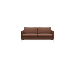 2,5-Sitzer FLEXLUX, B:181cm H:85cm T:92cm, braun, 100% Echteder, Sofas, "Fiore, super bequem durch hochwertigen Sitzaufbau mit Kaltschaum", schmale